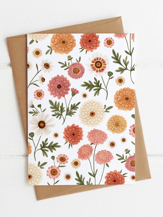 Quebec Greeting Card Chrysanthemum Pattern